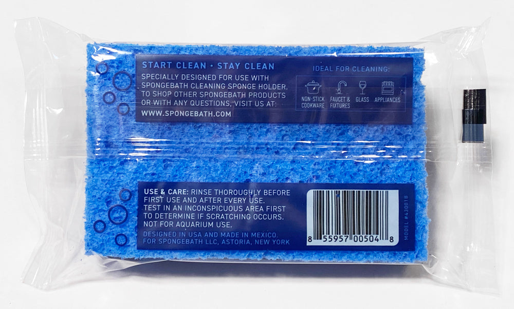 (6 Sponges) SpongeBath Premium Cellulose Scrubber Sponges - Blue ...
